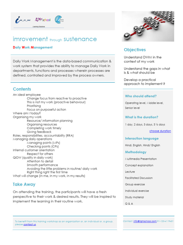 Daily Work Management DWM | PDF | Career & Growth | Self-Improvement