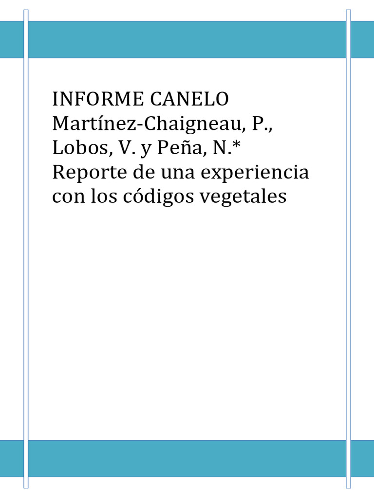 Informe Canelo | PDF