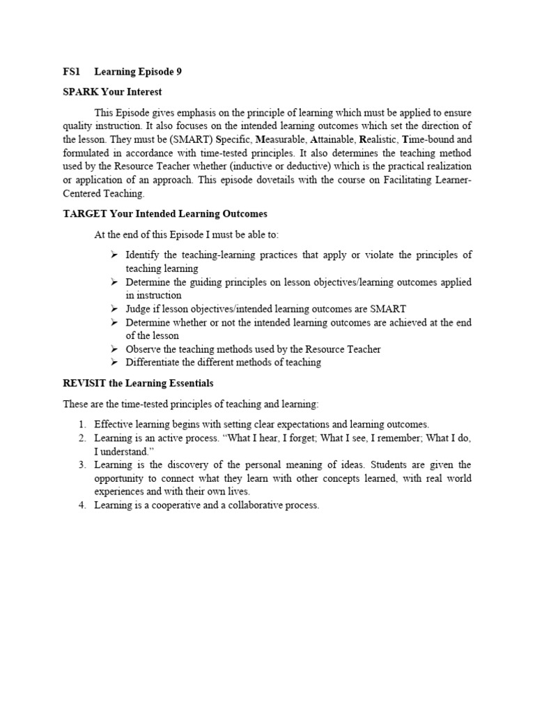 Episode 9 fs1 | PDF | Career & Growth | Wellness