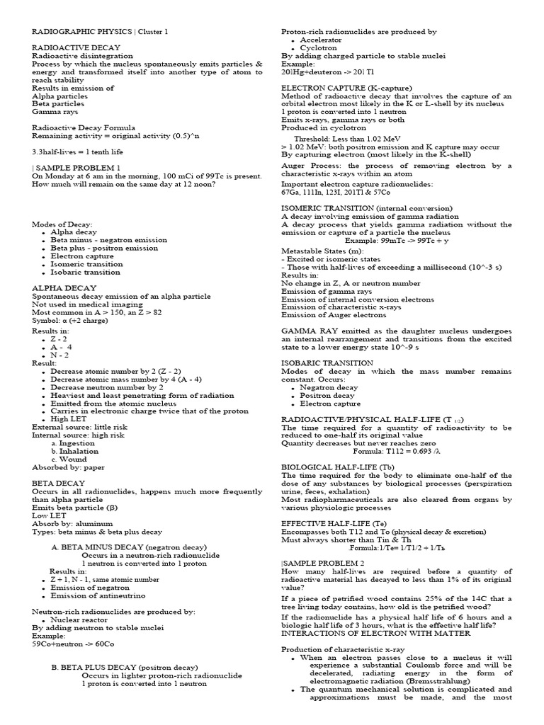 Radioactive Decay and X-Ray Physics | PDF | Science & Mathematics