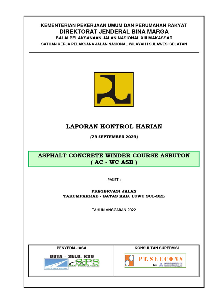 Control Harian Ac-Wc 23 Sep 23 | PDF