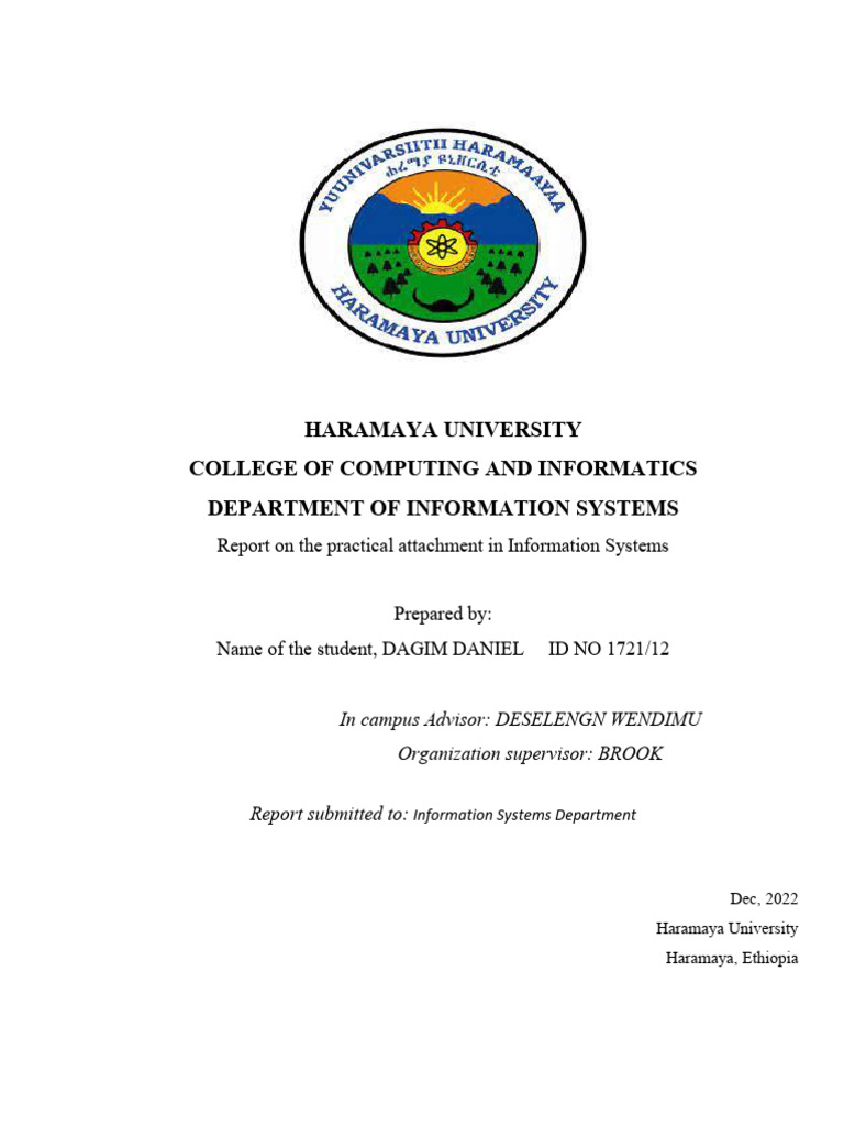 Haramaya University College of Computing and Informatics Department of Information Systems | PDF