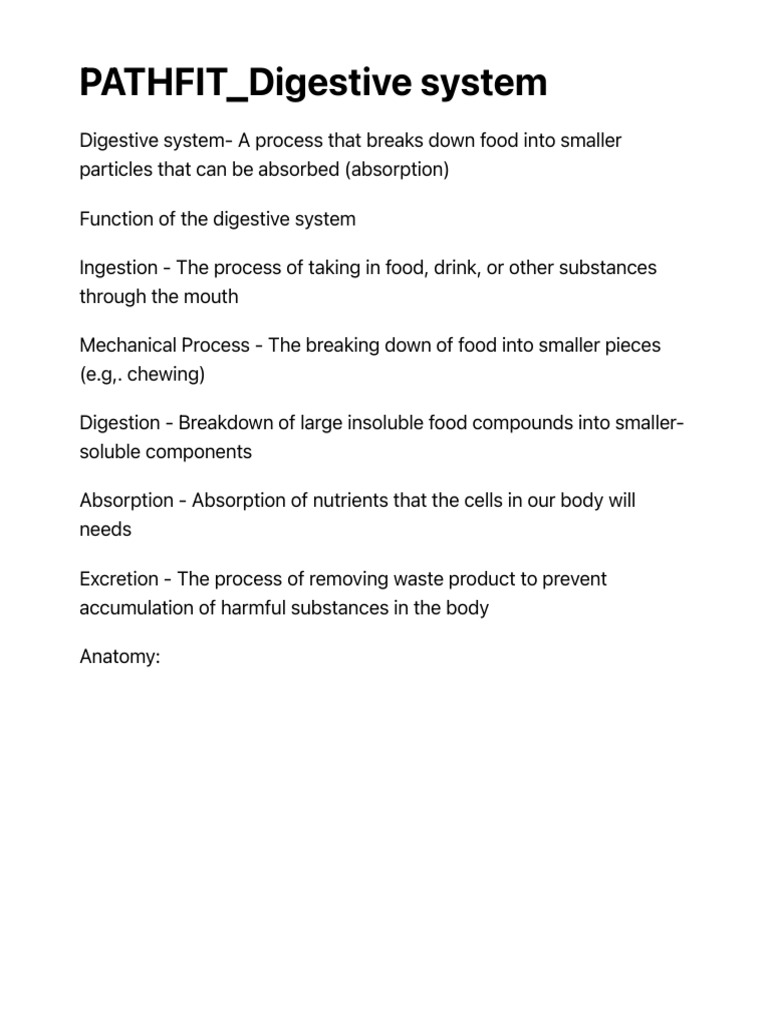PATHFIT Digestive System | PDF