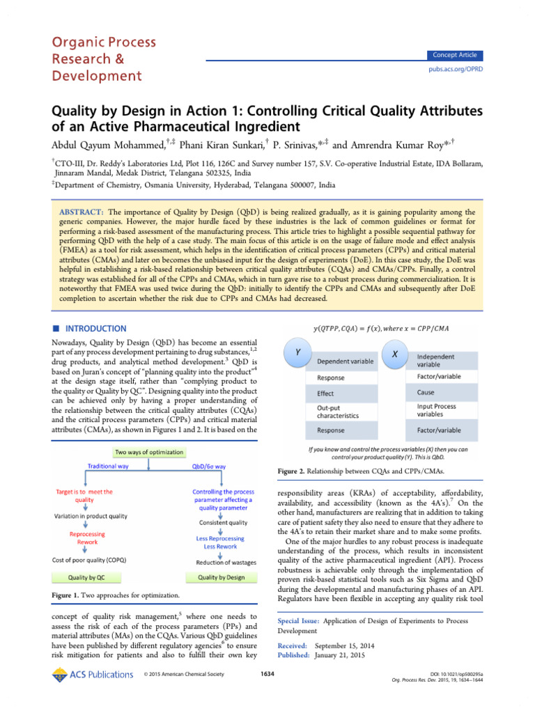 Controlling Critical Quality Attributes of An API | PDF Controlling Critical Quality Attributes of An API | PDF