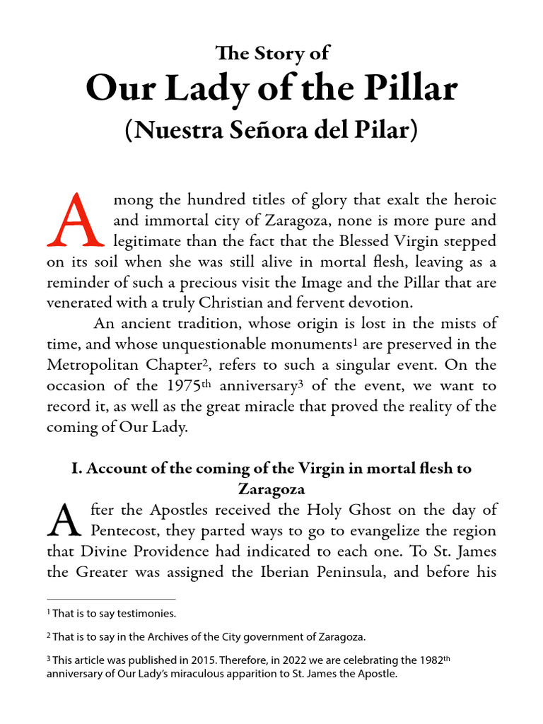 The Miracle of Our Lady of the Pillar | PDF | Social Science | Religion & Spirituality
