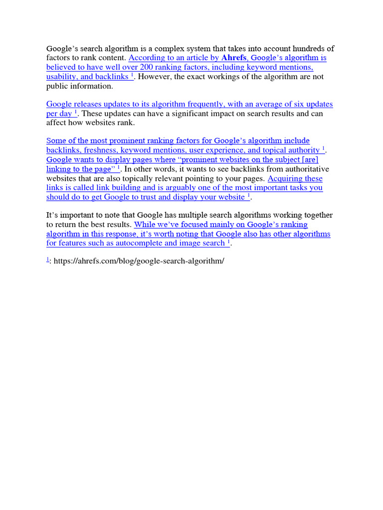 Google's Search Algorithm | PDF