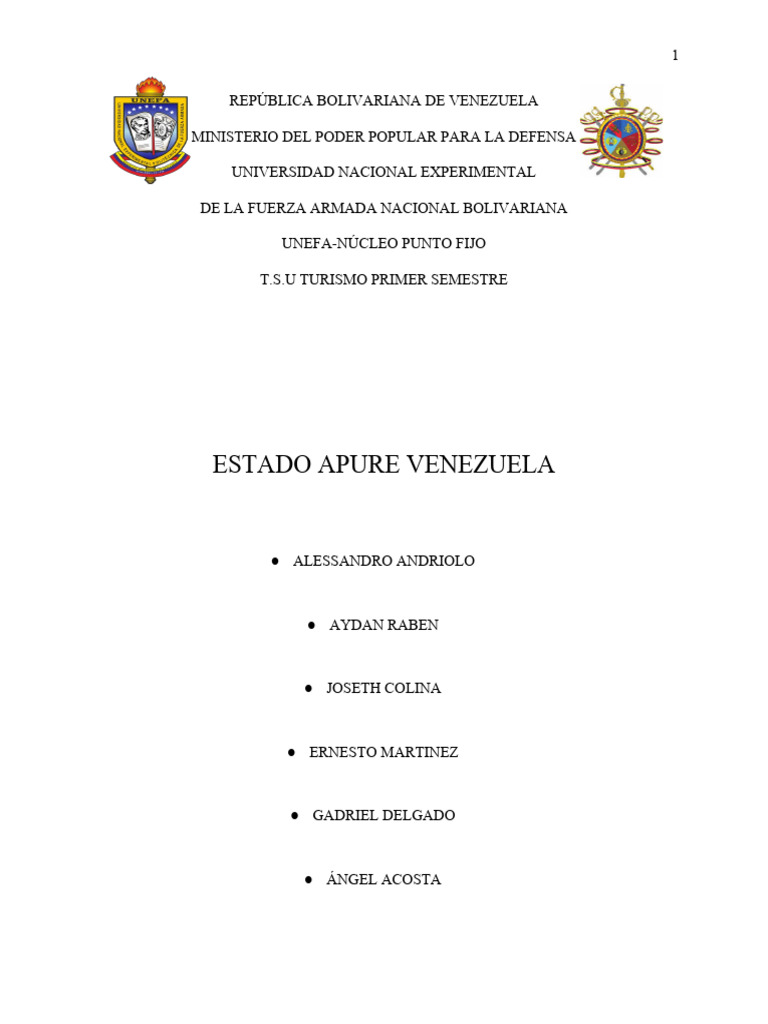 Trabajo Del Estado Apure | PDF