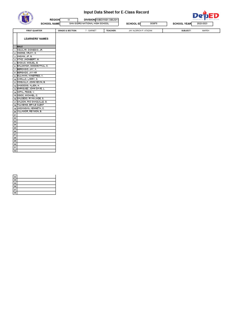 G7 Garnet Mapeh 1ST | PDF