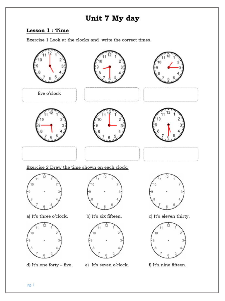Bài tập Everybody up 2 - Unit 7 | PDF