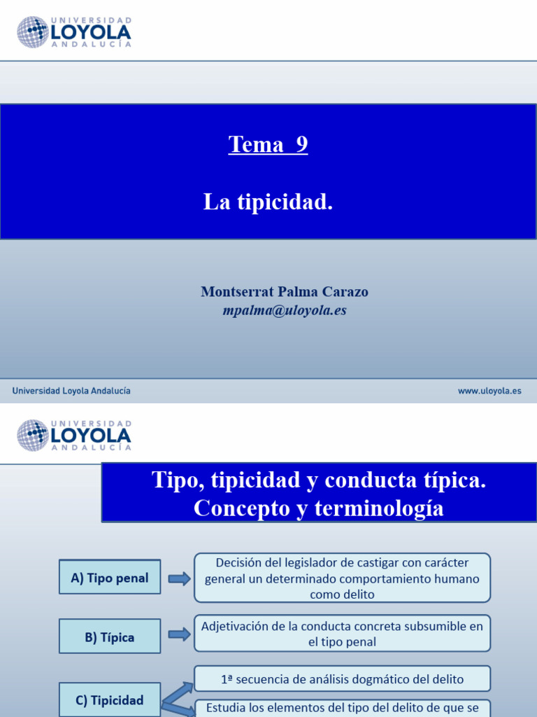 T9 La Tipicidad | PDF | Derecho penal | Justicia penal