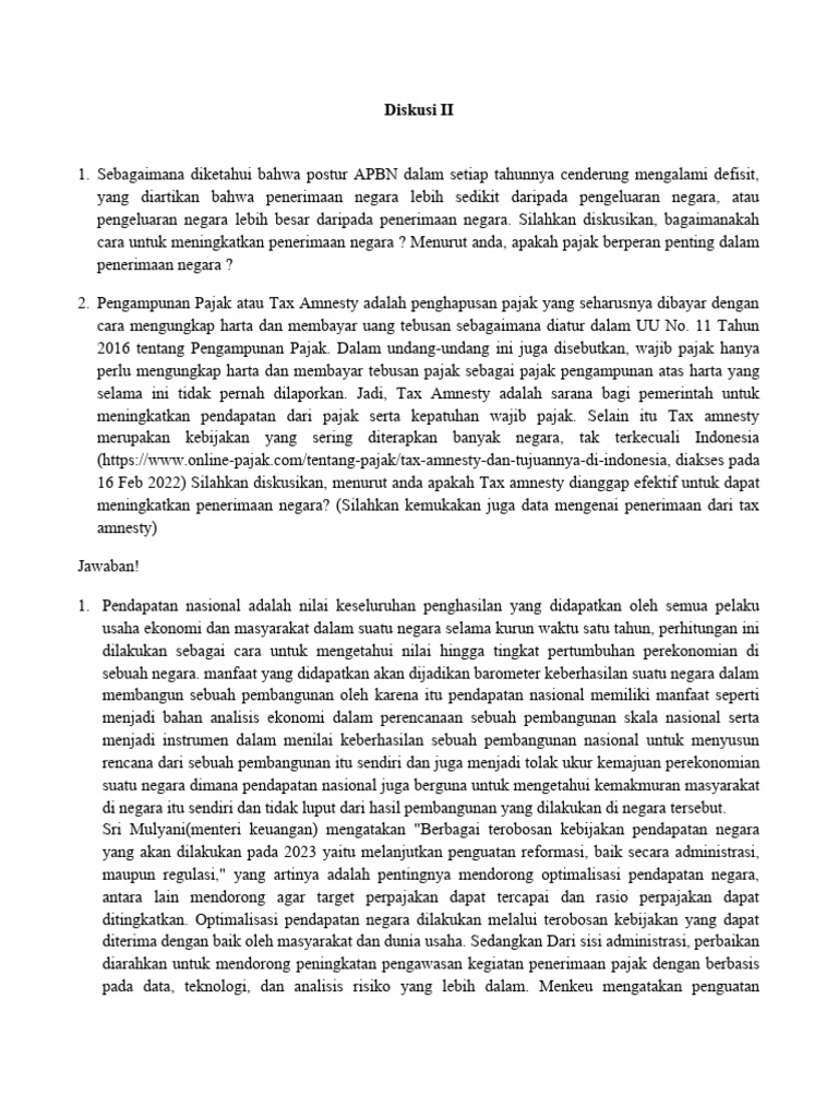Diskusi II Administrasi Keuangan | PDF
