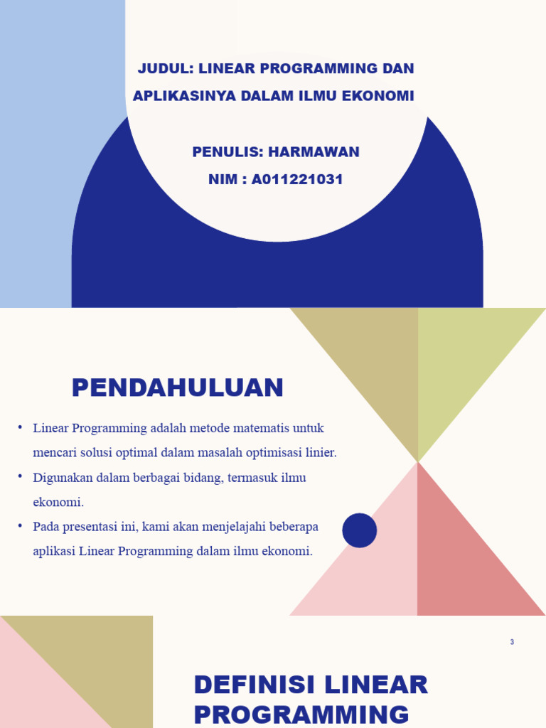 Linear Programming Dan Aplikasinya Dalam Ilmu Ekonomi | PDF
