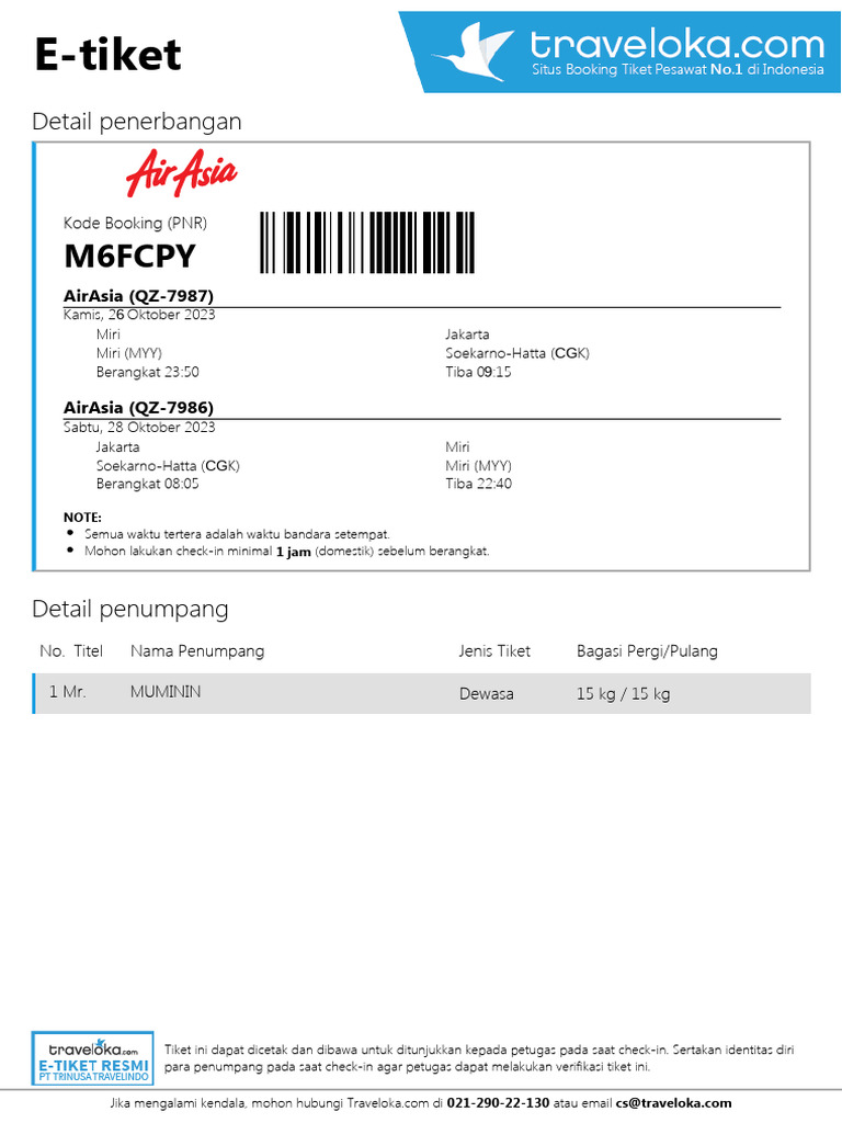 Panduan Tiket dan Check-in AirAsia | PDF | Bisnis