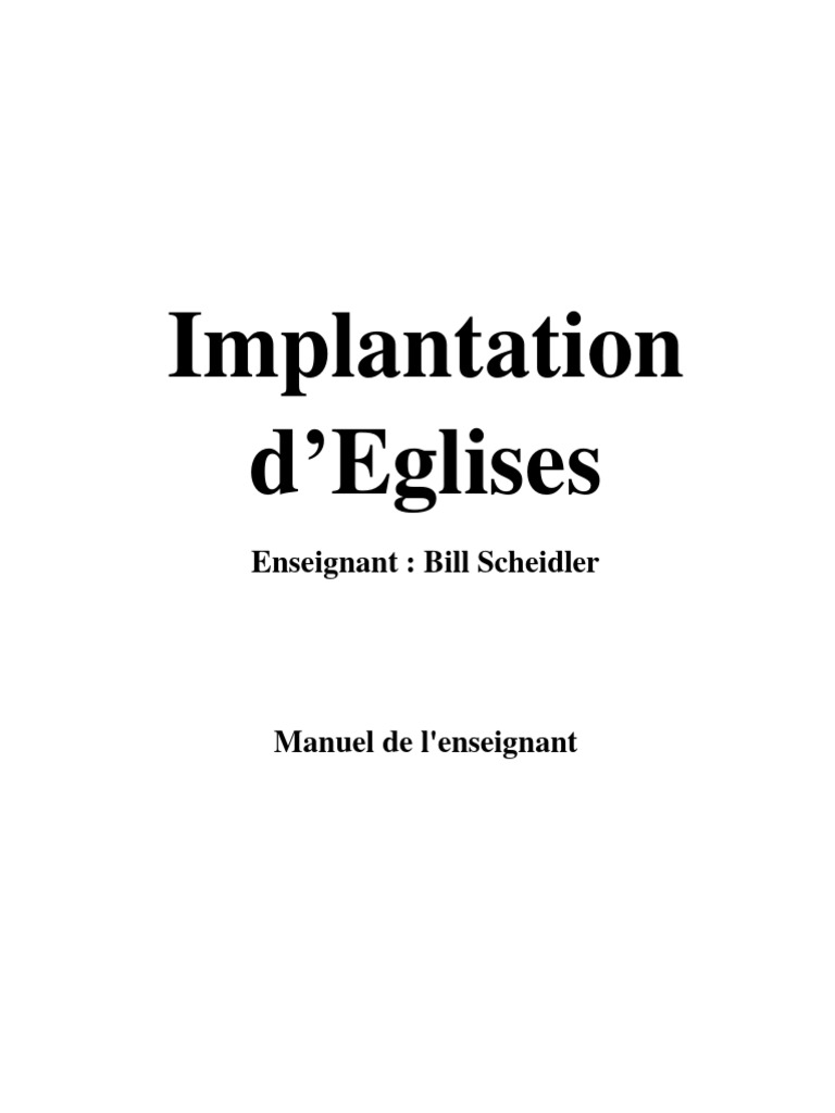 Implantation D'eglises - Bill Scheidler - 230720 - 175808 | PDF