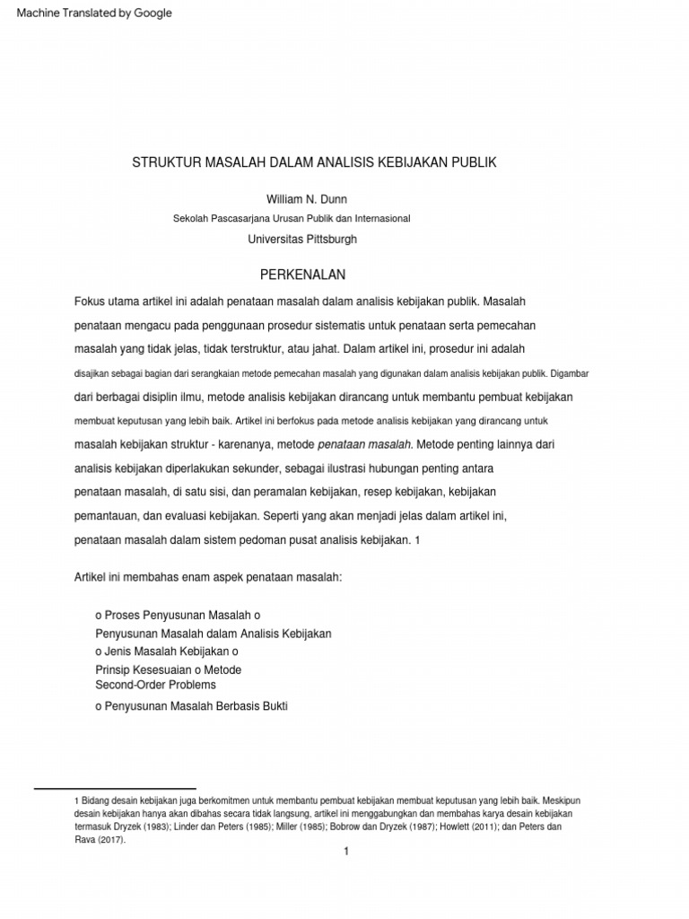 William Dunn - Problem Structuring Problem Policy | PDF