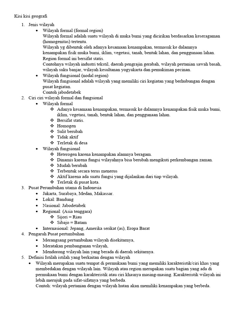 Kisi Kisi PTS Geo | PDF