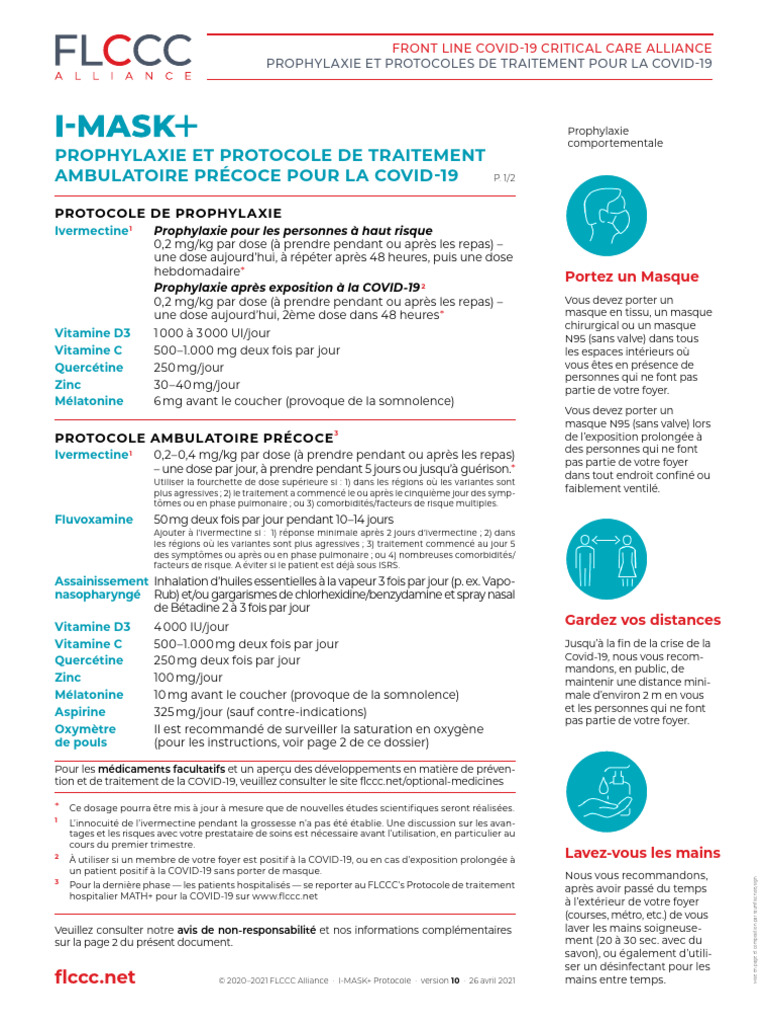 FLCCC - Alliance I MASKplus Protocol FRANCAIS | PDF