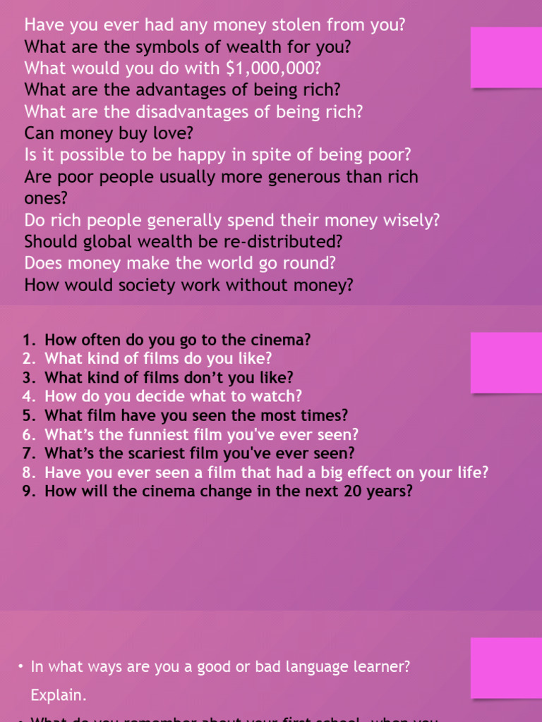 Final Speaking Test Questions | PDF Final Speaking Test Questions | PDF