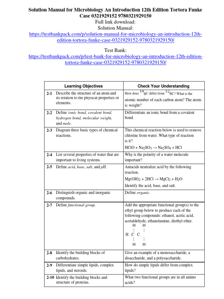 Solution Manual For Microbiology An Introduction 12th Edition Tortora ...