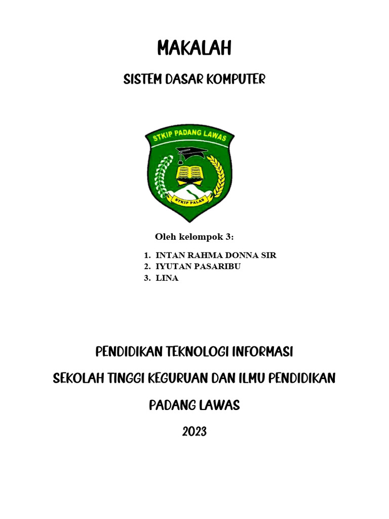 Sistem Dasar Komputer: Definisi dan Fungsi | PDF