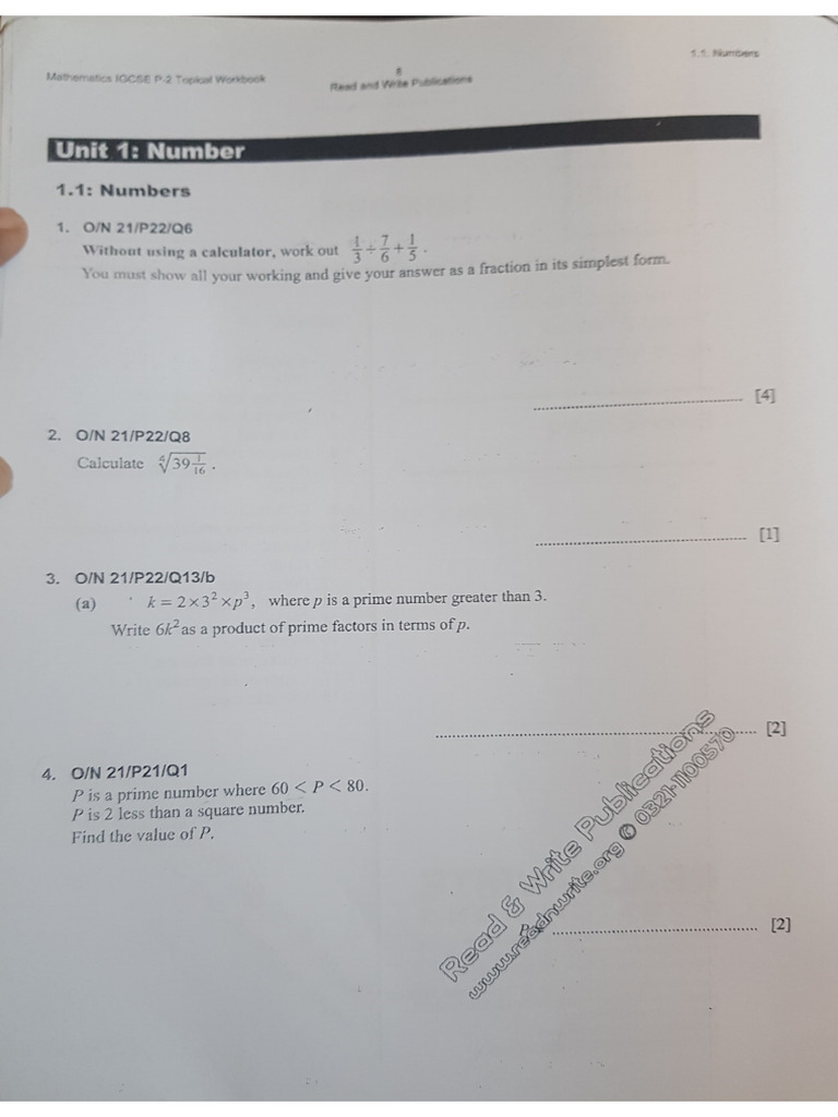 Unit 1.1 Numbers PP22 IGCSE MATHS | PDF