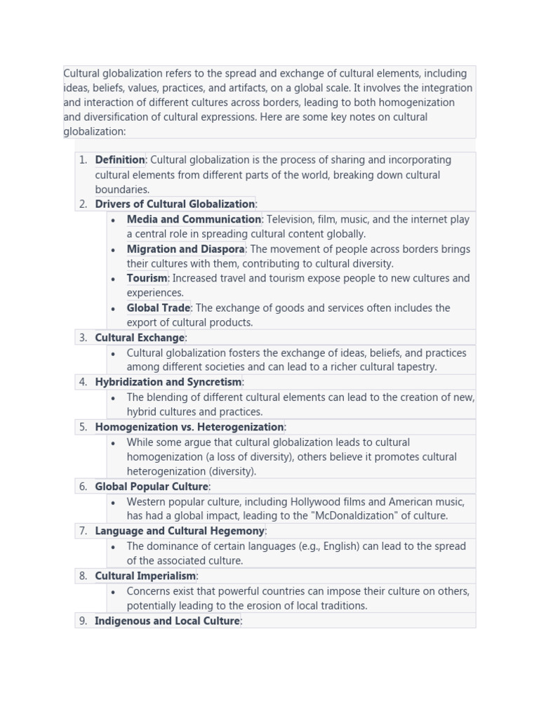 Understanding Cultural Globalization | PDF | Social Science | History