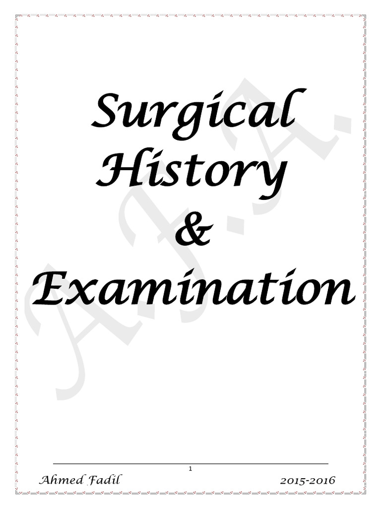 HX & Examination Surgery-1 2 | PDF