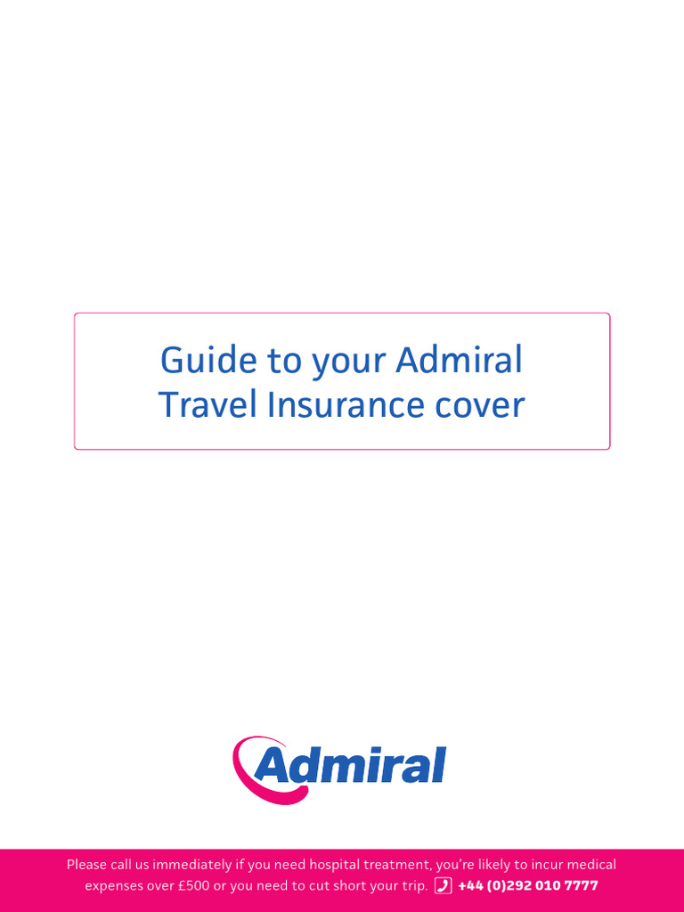 Admiral Travel Insurance Policy Guide | PDF | Insurance | Substance Abuse