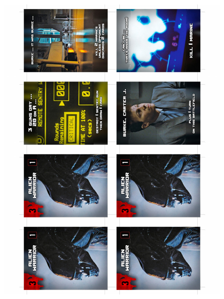 Aliens This Time Its War Card Sheets 11-15 | PDF
