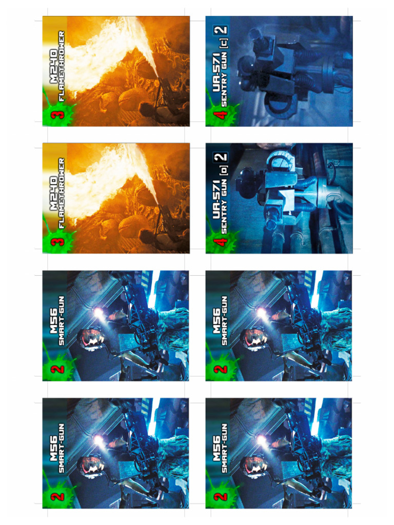 Aliens This Time Its War Card Sheets 6-10 | PDF