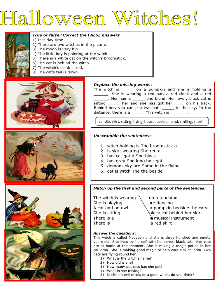 Fun With Witches Reading Comprehension Exercises - 101585 | PDF