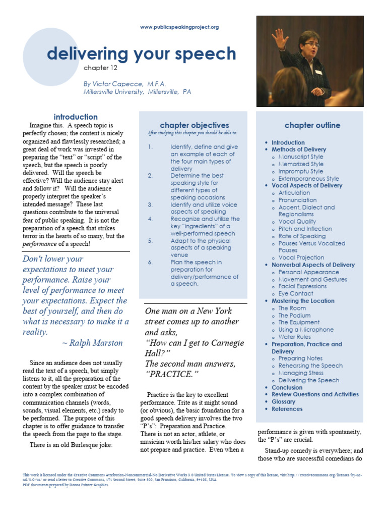 Delivering Your Speech (OER) | PDF