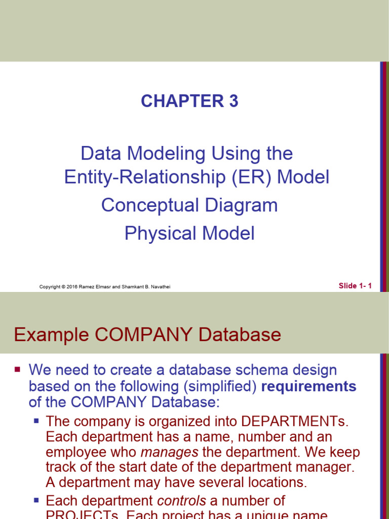 Week 3 - Data Modeling Using The Entity-Relationship (ER) Model | PDF