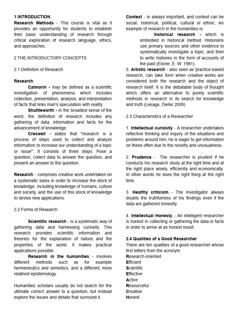 Research Methods Overview | PDF | Science & Mathematics