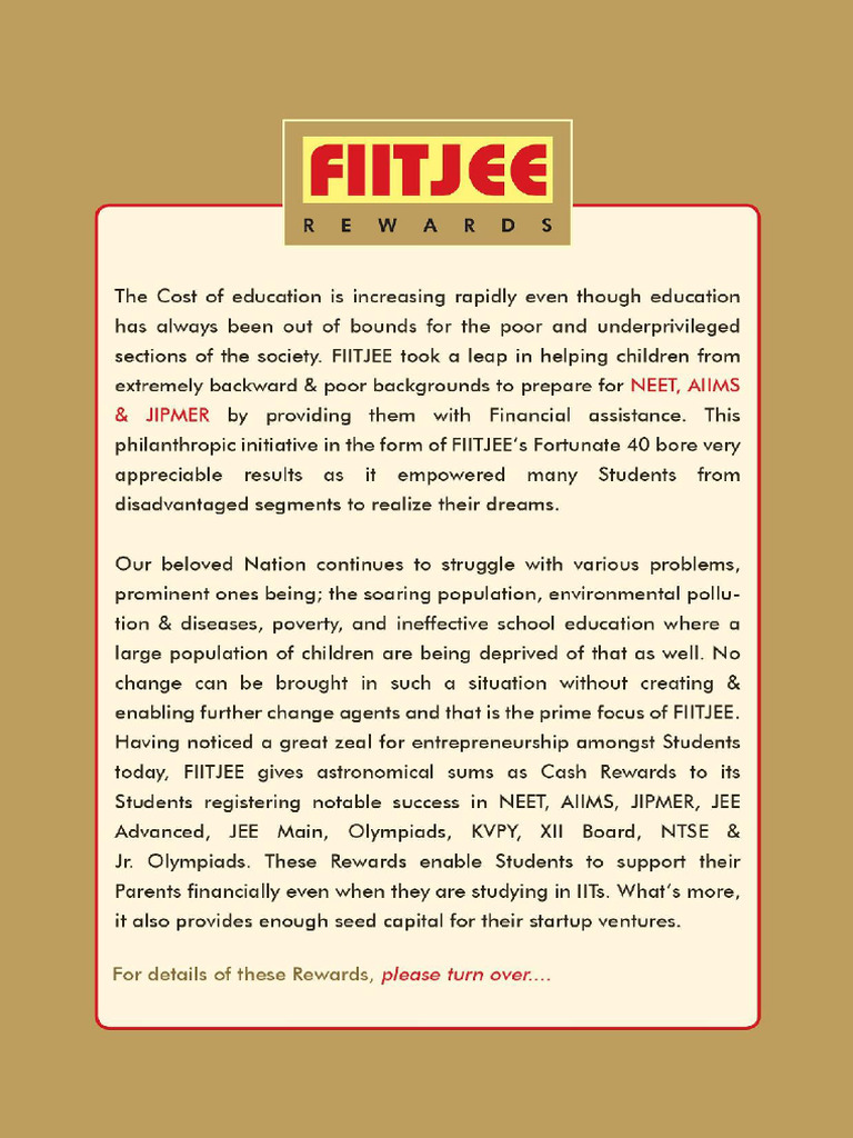 FIITJEE Medical Reward | PDF