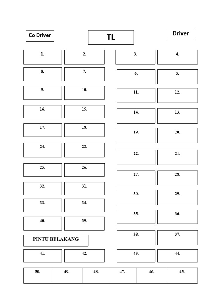 Denah Tempat Duduk 2-2 50 | PDF