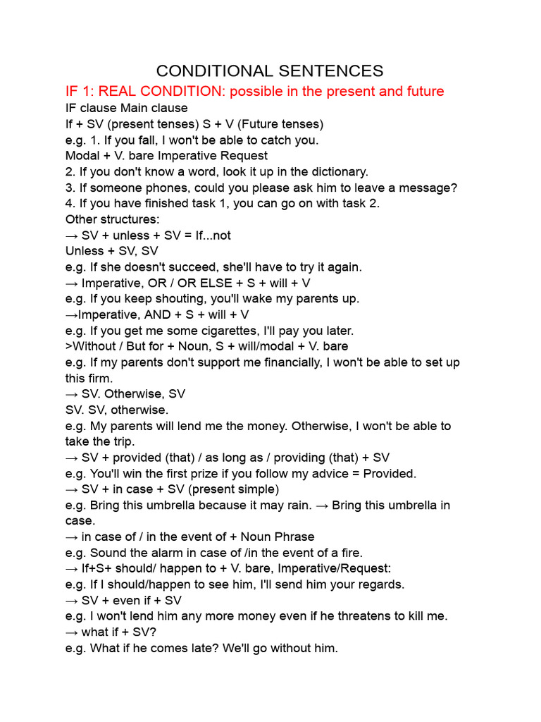 Conditional Sentences | PDF