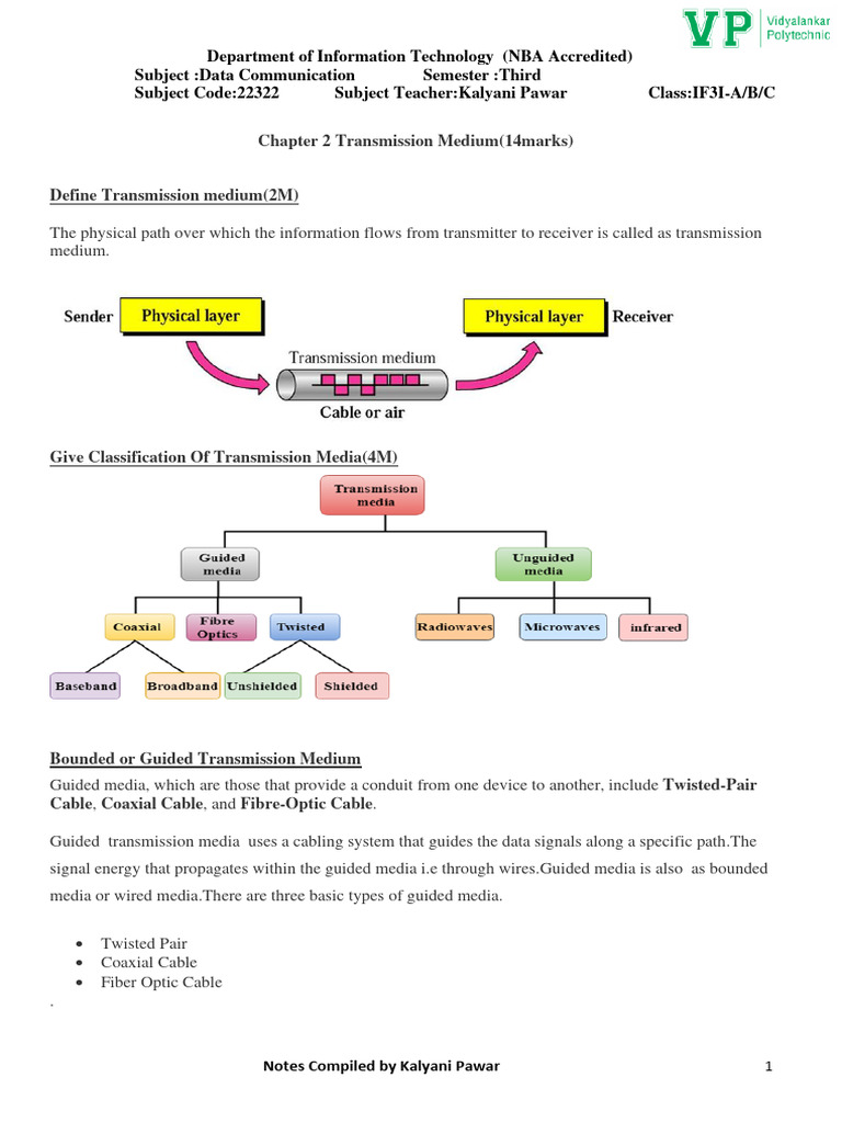Unit 2.transmission Media (14 Marks) | PDF