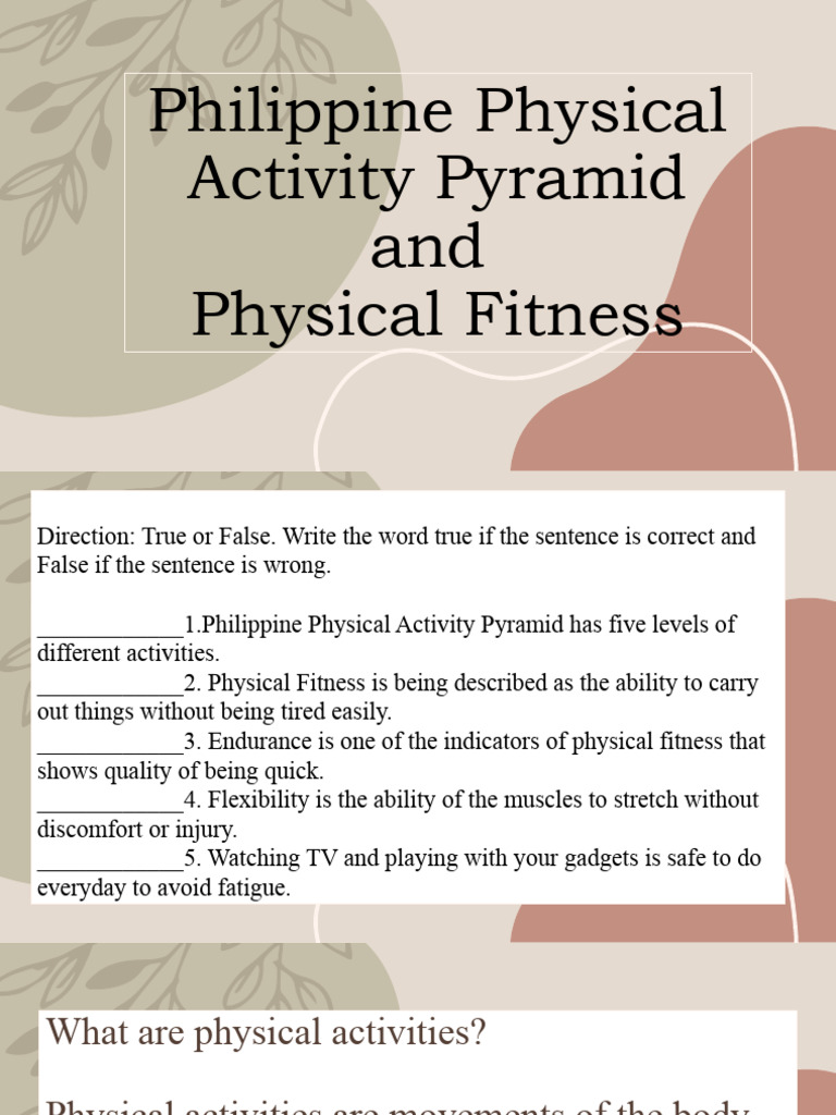 Philippine Physical Activity Pyramid and | PDF
