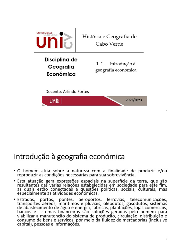 Aula1 - Introdução A Geografia Economica | PDF