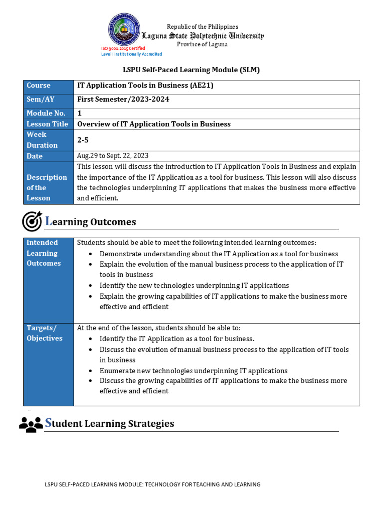 BSA Module1-AE21 Puyo 23-24 | PDF | Business | Computers