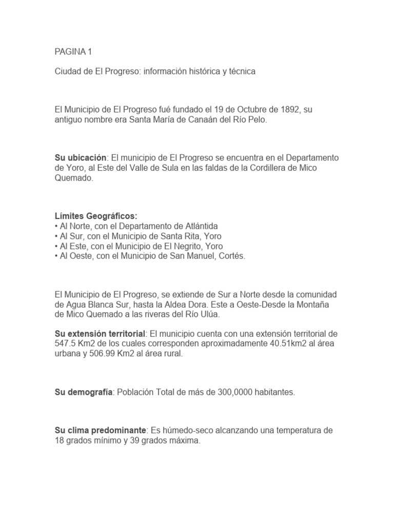 Historia de El Progreso | PDF