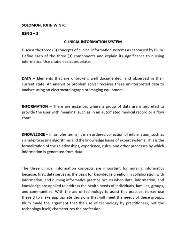 2 8 Solomon Johnwin Clinical Information System | PDF