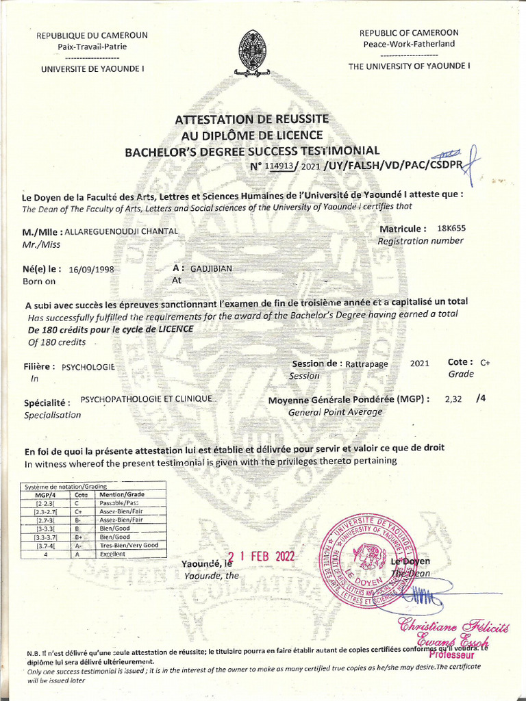 Attestation Licence | PDF