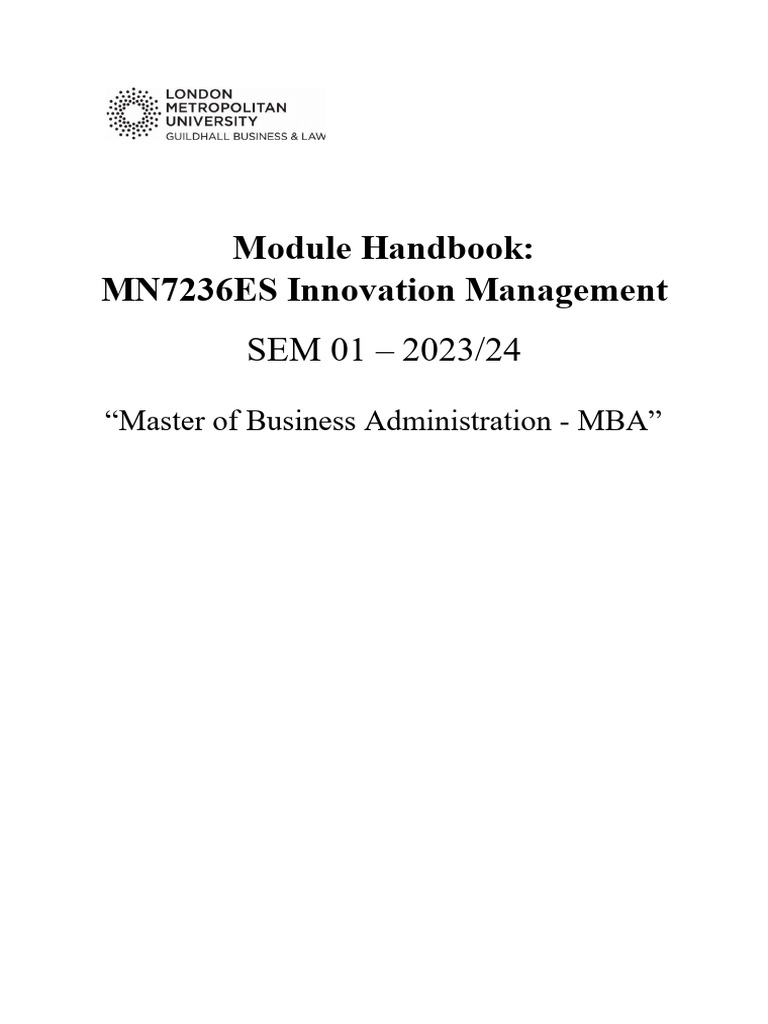 MN7236ES SEM 01-2023-24 Module Handbook | PDF