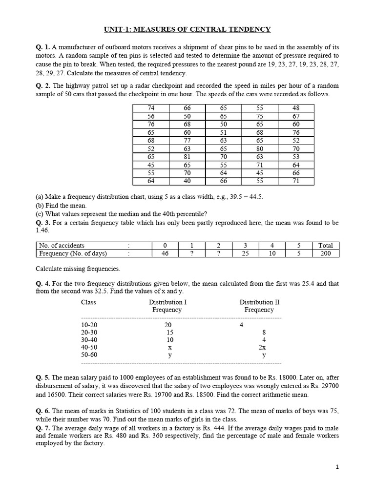 UNIT-1 Numericals | PDF