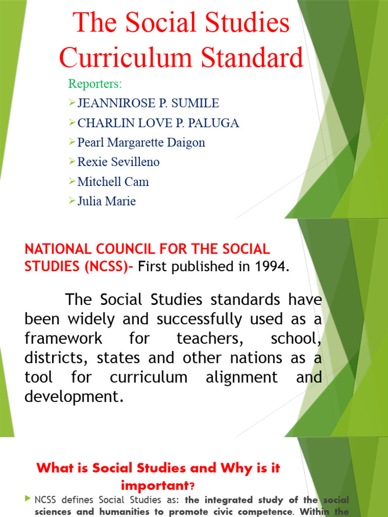 Social Studies Curriculum Standards Overview | PDF | Career & Growth