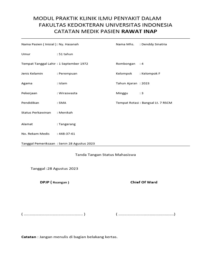POMR Bangsal Lt7 Denddy Sinatria EBCR | PDF
