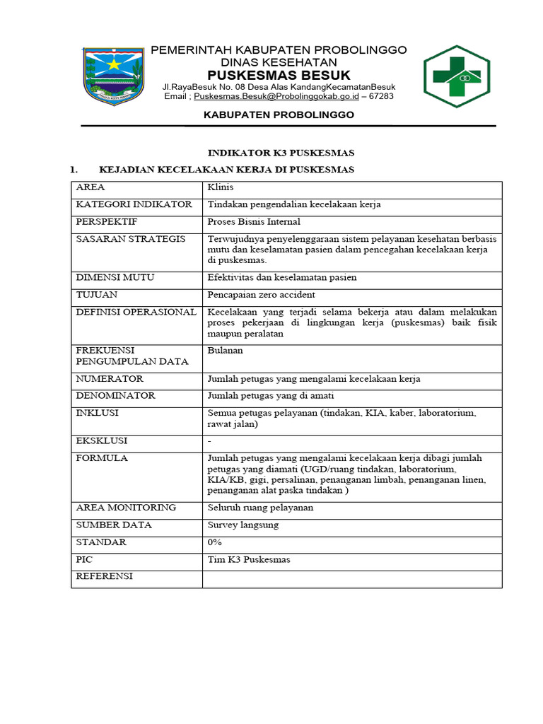 Indikator Mutu K3 | PDF
