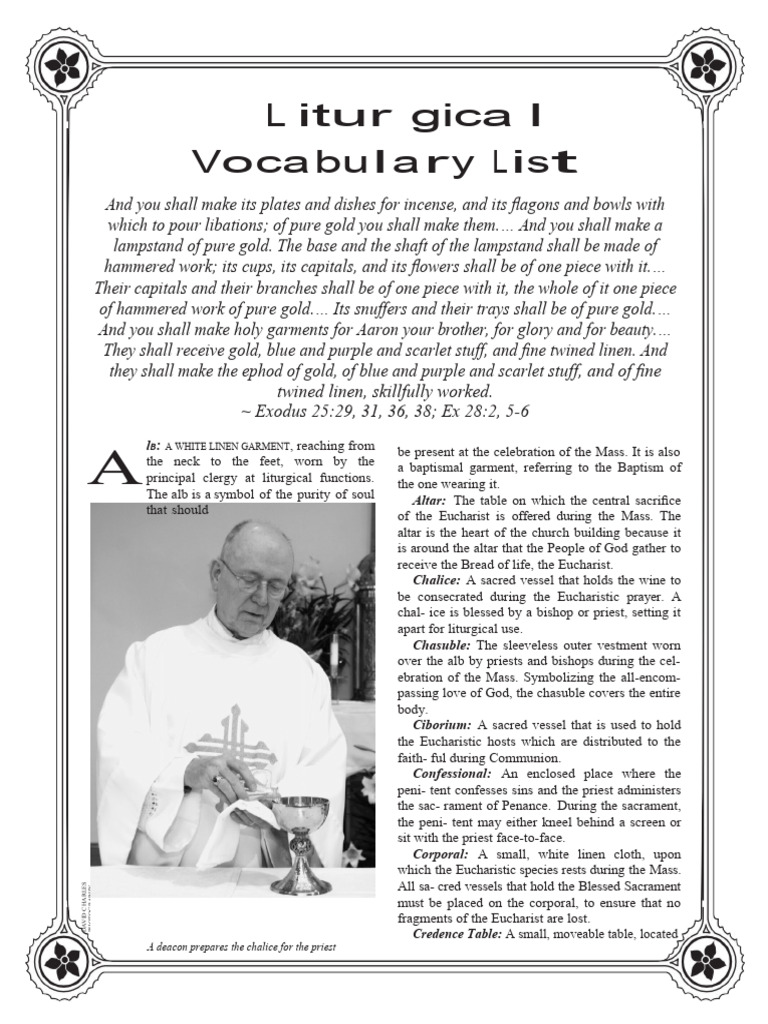 Liturgical Vocabulary Explained | PDF | Religion & Spirituality